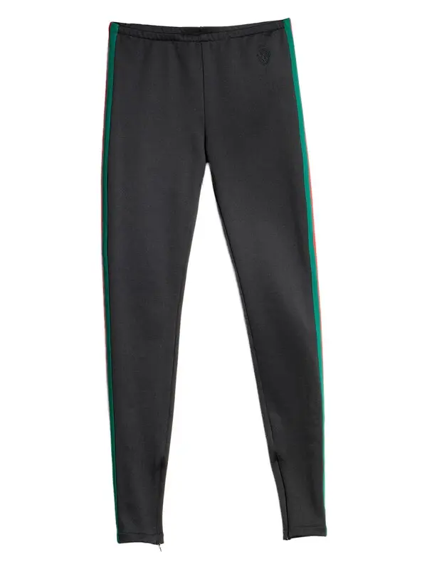 Gucci Crested Shiny Technical Mini T-shirt With Zip Split Hem - Nero
