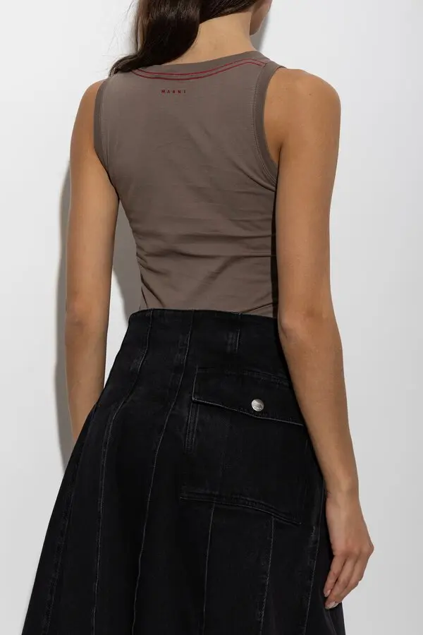Marni Cotton Top With Crew Neckline