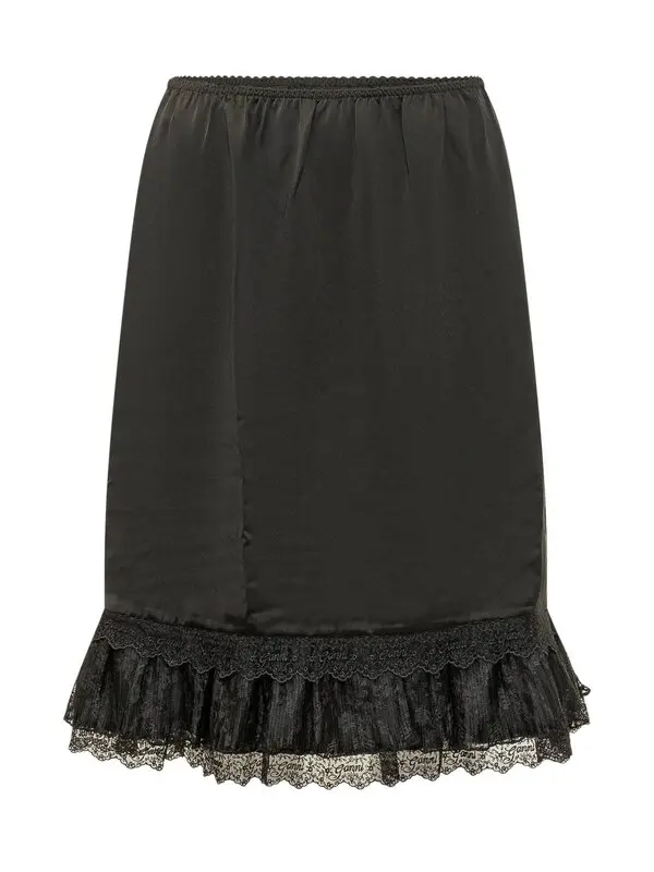 GANNI Fluid Frill Skirt - Black