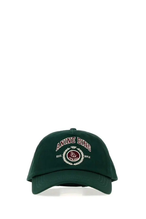 ANINE BING Jeremy Baseball Cap In Cotton - Green