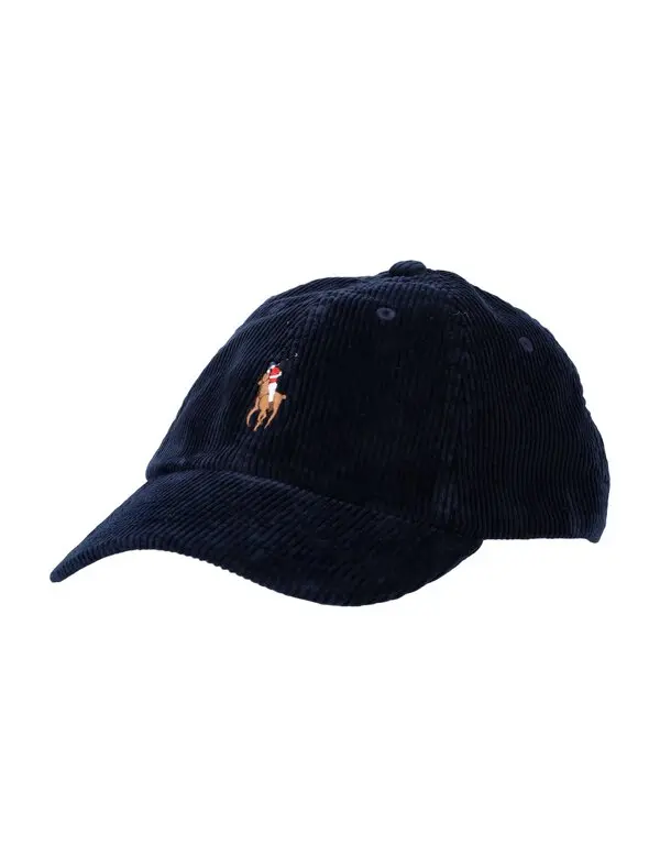 Polo Ralph Lauren Stitched Six-panel Cotton Twill Visor With Ventilated Eyelets And Leather Buckle Strap - Blu