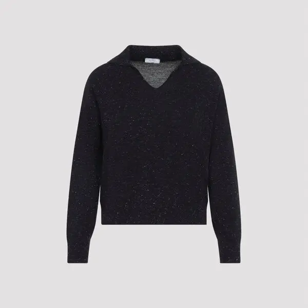 Peserico Lurex Knit Polo Sweater - Blue