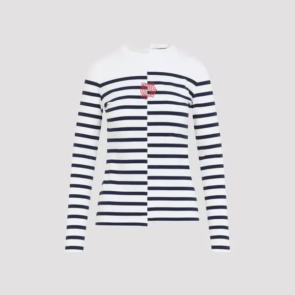 JEAN PAUL GAULTIER Stretch Cotton Asymmetric Long Sleeve Top - White