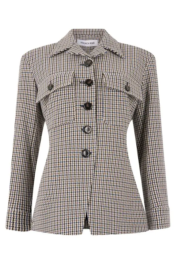 Veronica Beard Twill Jacket With French Collar