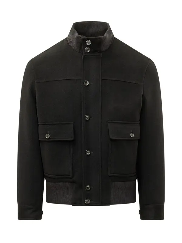 LARDINI Jacket With Neck Alto & Appliqué Alto & Pocket