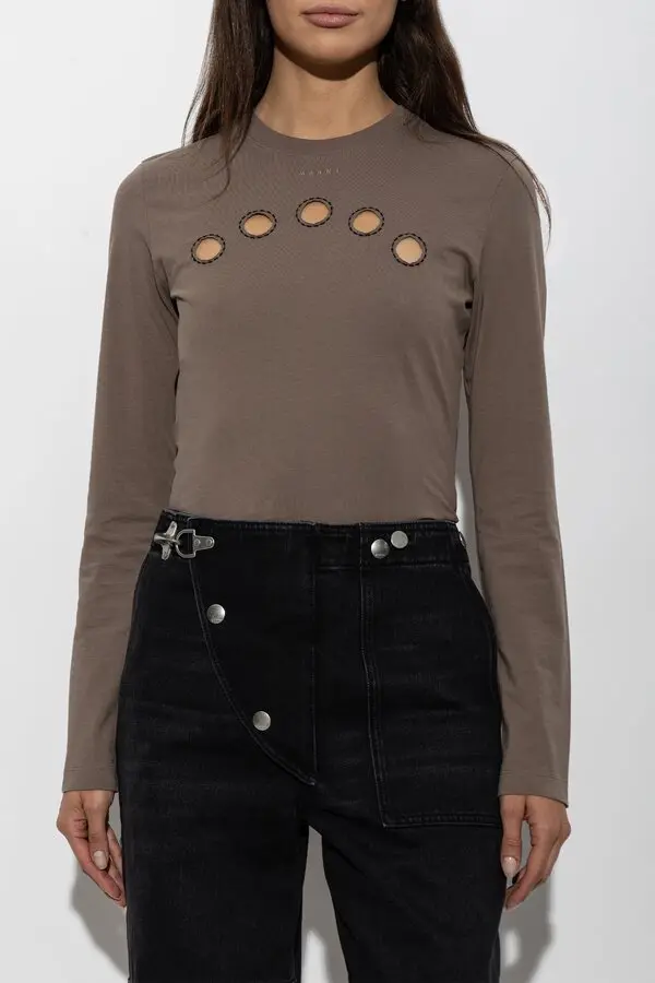 Marni Long-sleeve Cotton Top By
