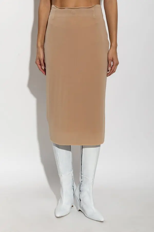 MAISON MARGIELA Double-layered Logo Midi Skirt
