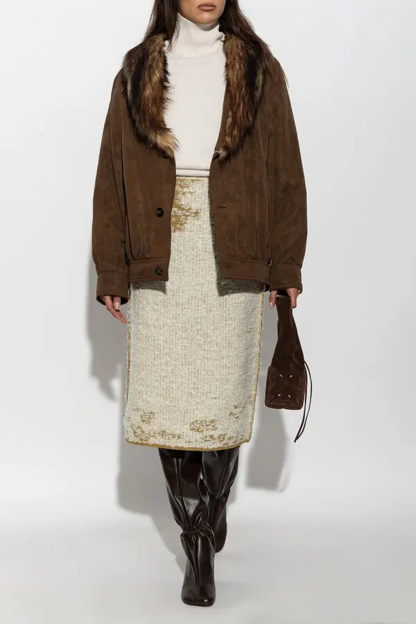 MAISON MARGIELA Jacket With Faux Fur Collar