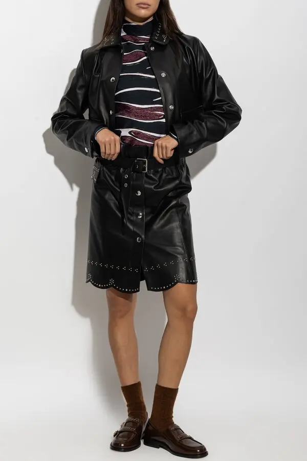 Marni Leather Jacket With Collar