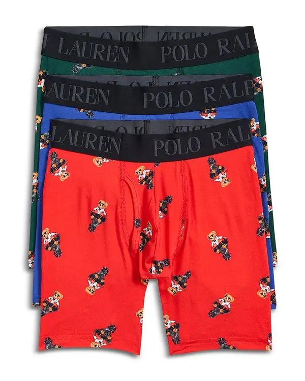 Polo Ralph Lauren Cotton Polo Bear Boxer Briefs, Pack Of 3