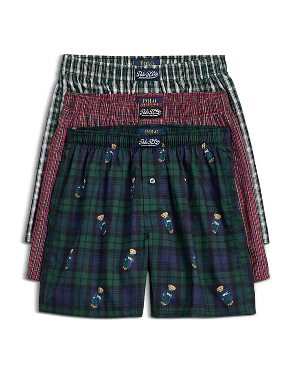 Polo Ralph Lauren Woven Holiday Boxers, Pack Of 3