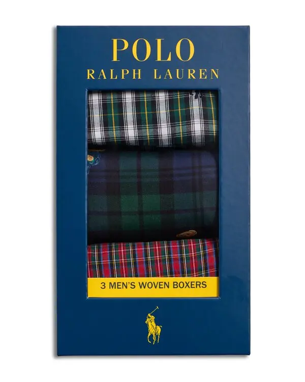 Polo Ralph Lauren Woven Holiday Boxers, Pack Of 3