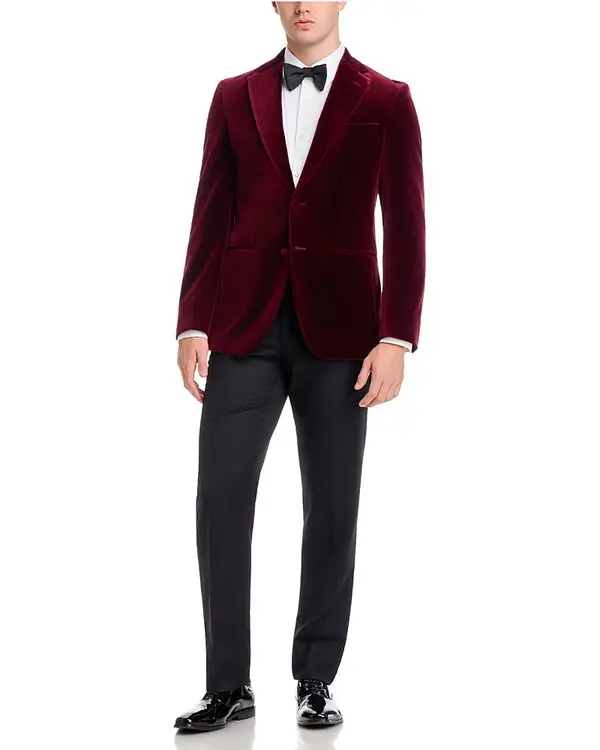 BOSS Hutson Cotton Slim Fit Sport Coat - Dark Red