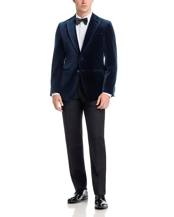 BOSS Hutson Cotton Slim Fit Sport Coat - Open Blue