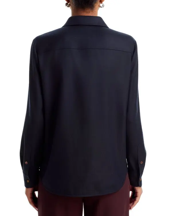 Lafayette 148 New York Flap Pocket Wool Shirt