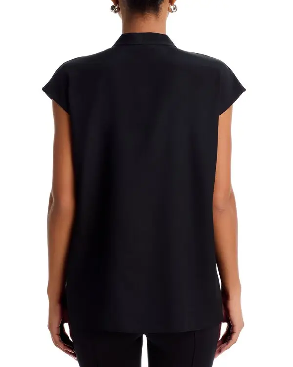 Lafayette 148 New York Silk Blend Drape Front Blouse
