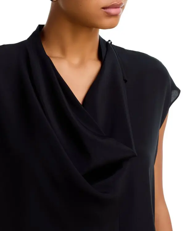 Lafayette 148 New York Silk Blend Drape Front Blouse