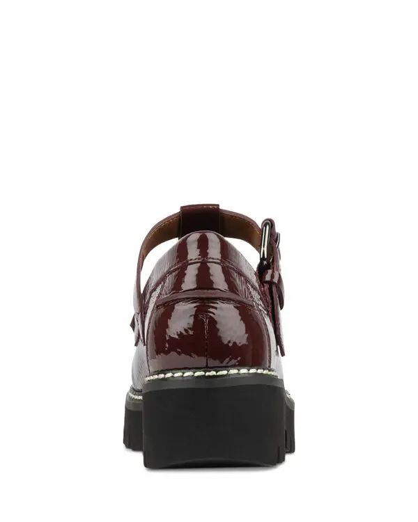 DONALD PLINER T Strap Leather Suede Loafer Flats - Bordeaux