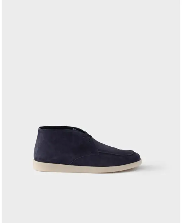 Prada Suede Chukka Boots - Navy