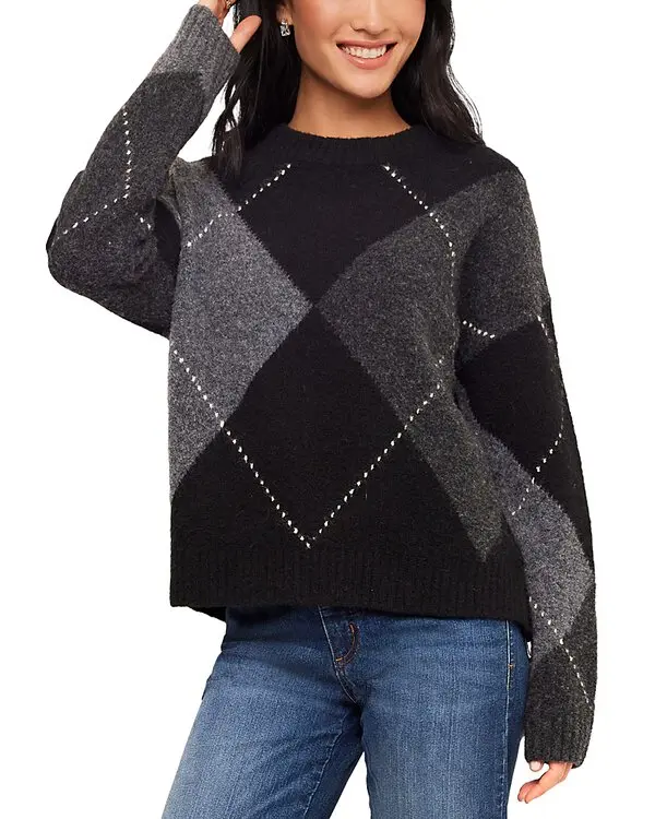 Karen Kane Argyle Crewneck Sweater