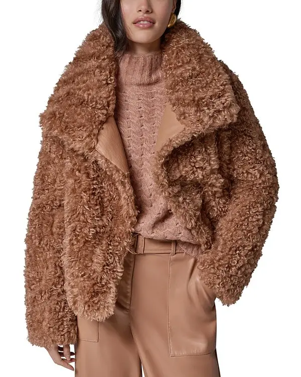 Donna Karan New York Faux Fur Open Front Jacket