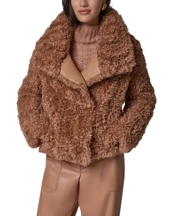 Donna Karan New York Faux Fur Open Front Jacket