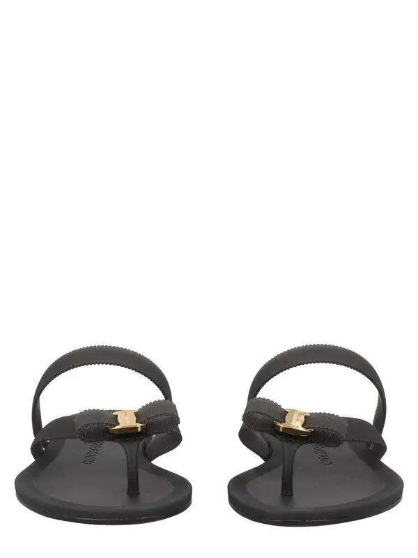FERRAGAMO Sandalo "vara" Con Fiocco - Black
