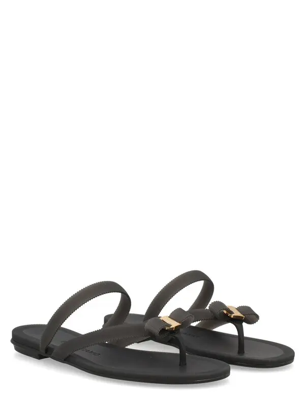 FERRAGAMO Sandalo "vara" Con Fiocco - Black