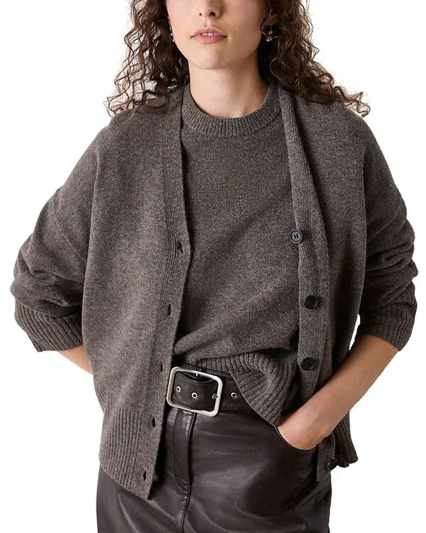 Whistles Wool V Neck Cardigan