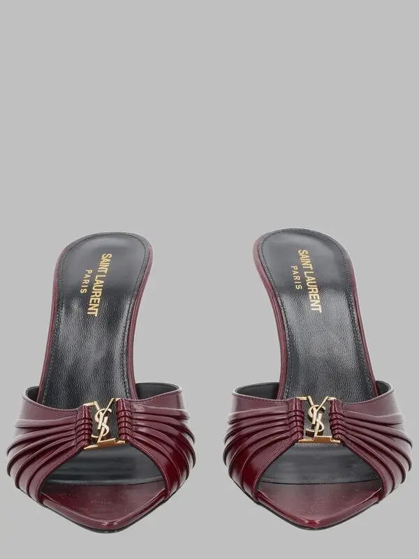 Saint Laurent Mule "babylone" In Pelle Liscia - Bordeaux