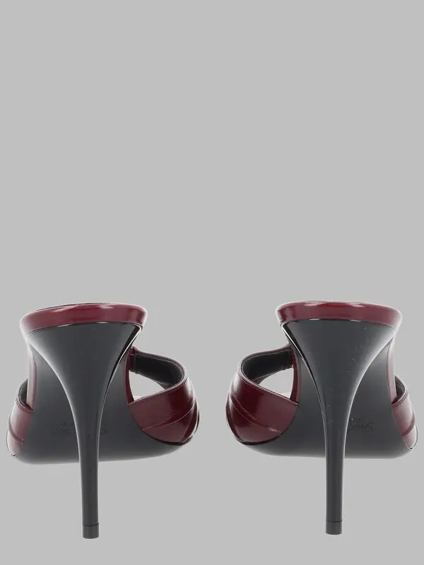 Saint Laurent Mule "babylone" In Pelle Liscia - Bordeaux