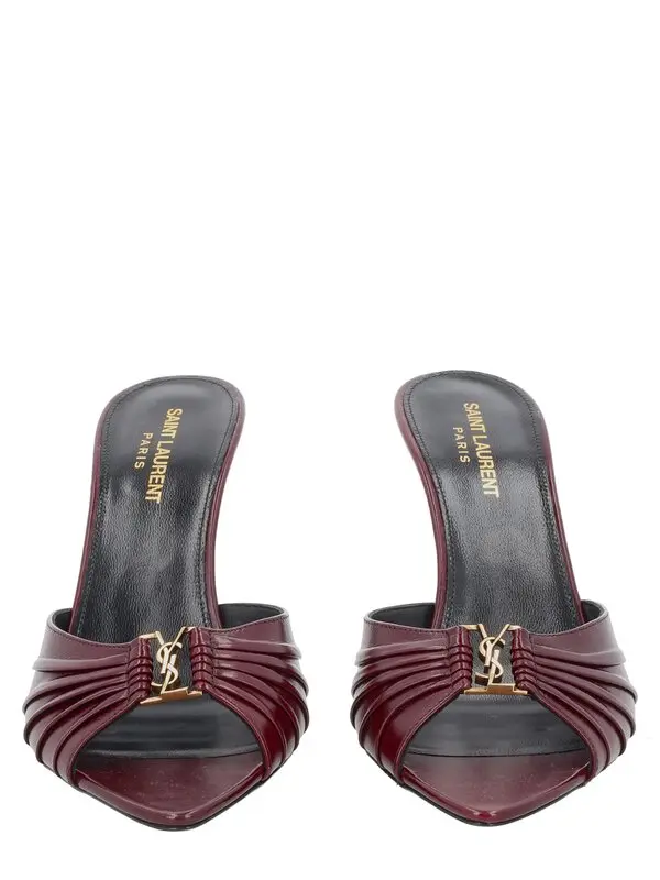 Saint Laurent Mule "babylone" In Pelle Liscia - Bordeaux