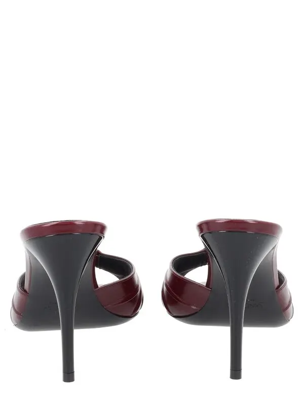 Saint Laurent Mule "babylone" In Pelle Liscia - Bordeaux