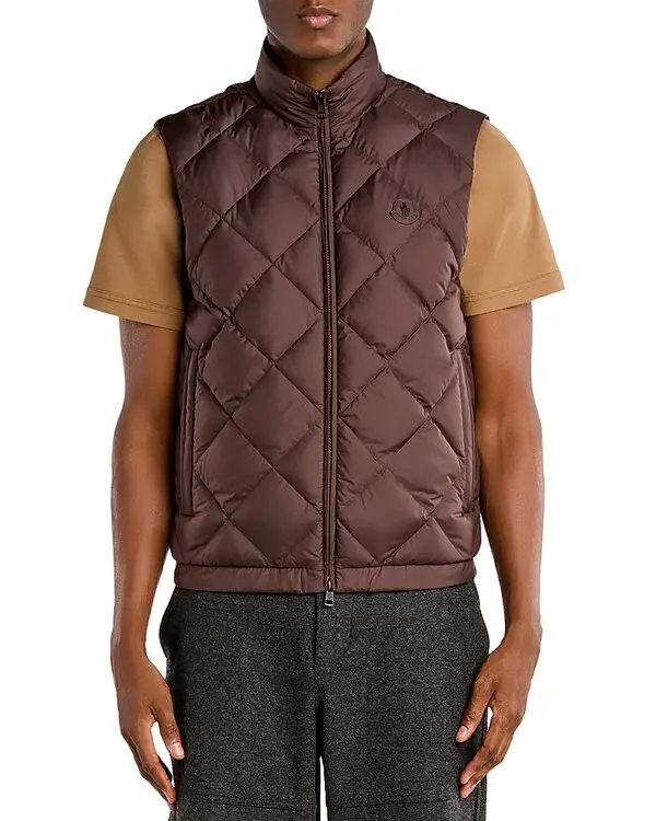 Moncler Chobe Quilted Down Vest - Brown