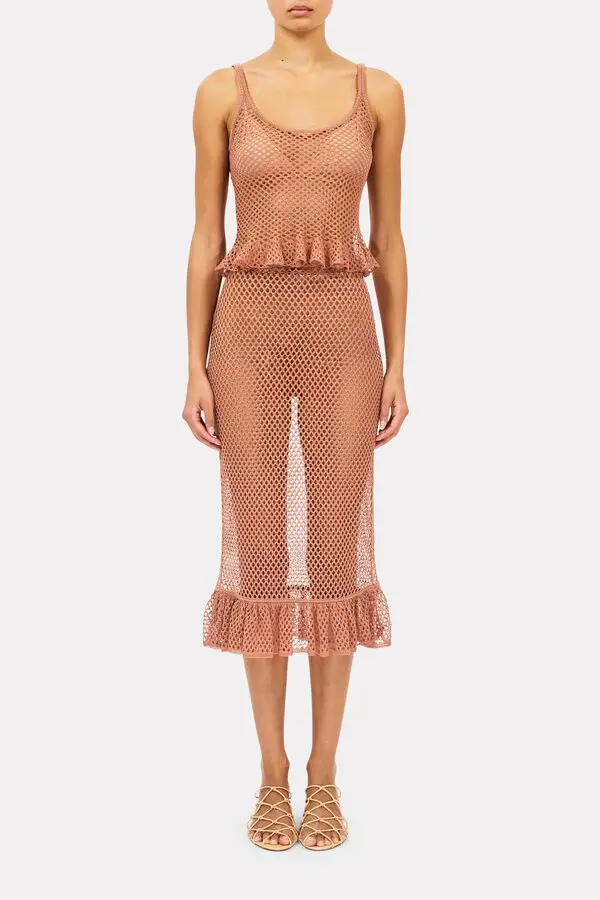 Ulla Johnson Lorna Mesh Midi Skirt - Shell