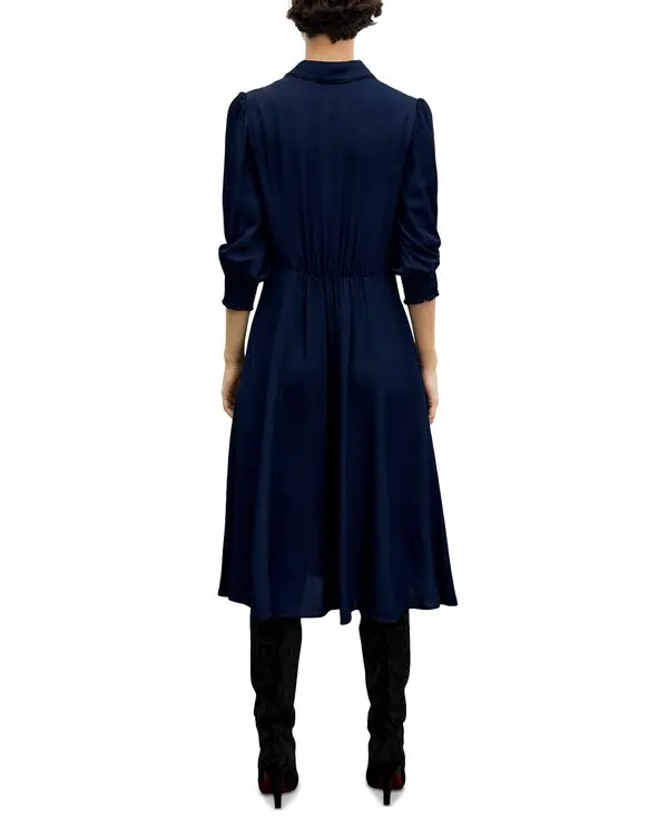 Gerard Darel Ciel Smocked Cuff Collared Dress