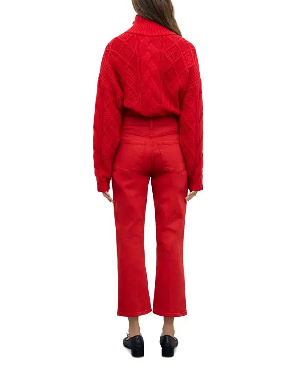 Gerard Darel Cotton Stretch High Rise Straight Jeans