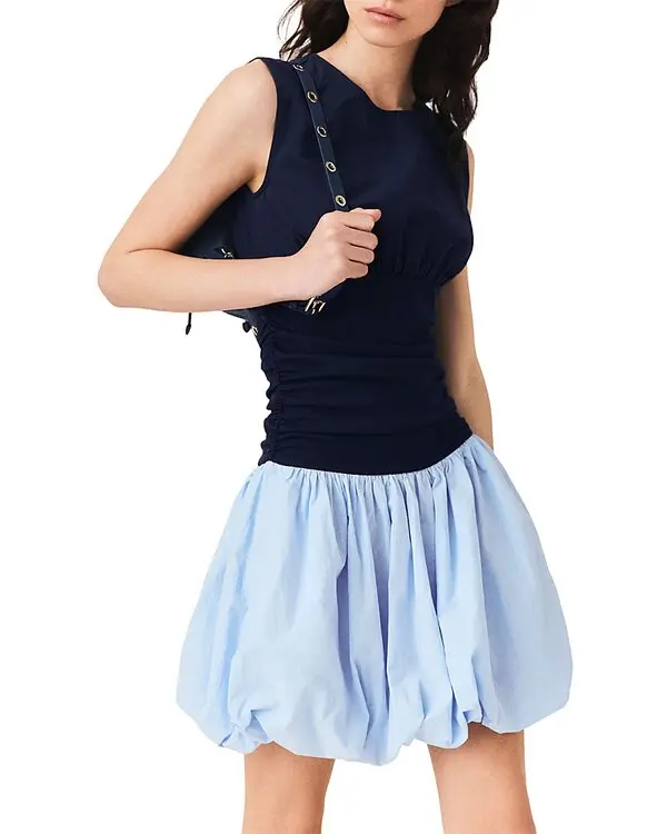 Maje Jersey And Cotton Mix Dress