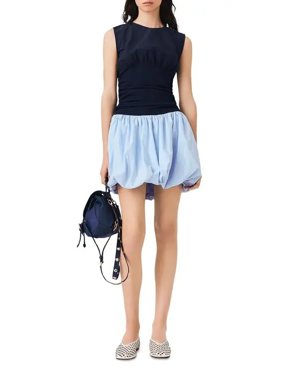 Maje Jersey And Cotton Mix Dress
