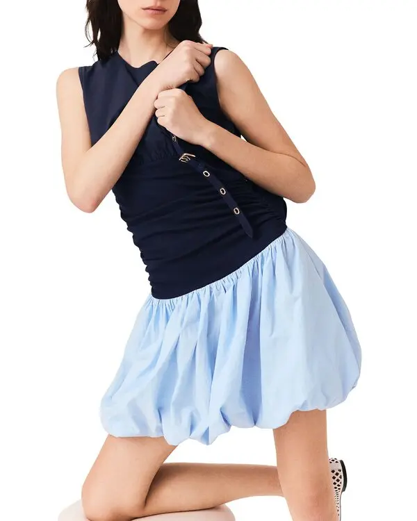 Maje Jersey And Cotton Mix Dress