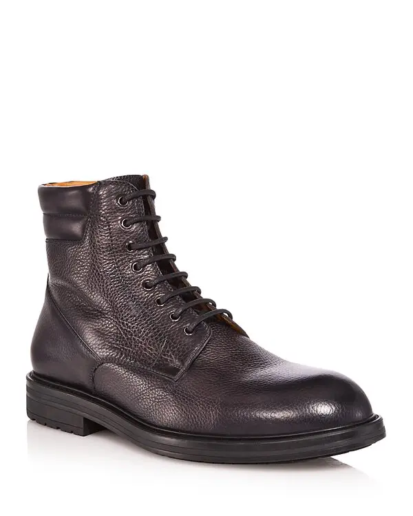 Magnanni Grayson Textured Leather Lace Up Boots