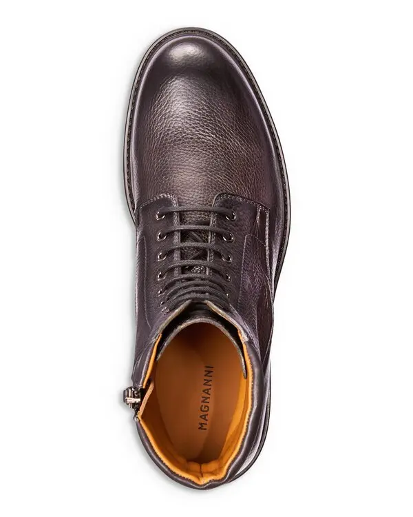 Magnanni Grayson Textured Leather Lace Up Boots