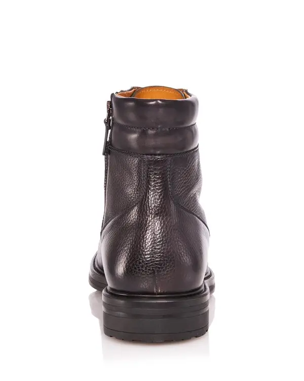 Magnanni Grayson Textured Leather Lace Up Boots