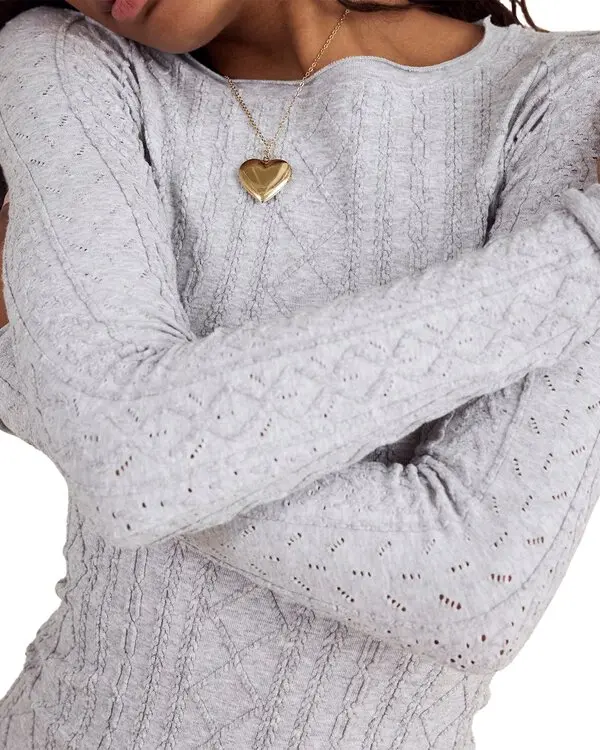 Free People So Soft Seamless Tee - Heather Grey