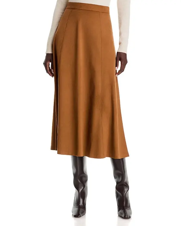 EMME Flared Jersey Skirt Exclusive - Cognac