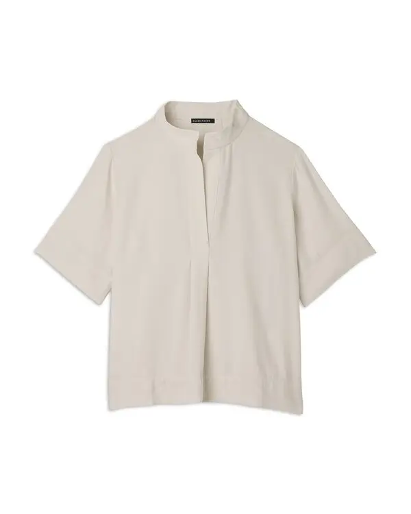 Eileen Fisher Silk Stand Collar Top