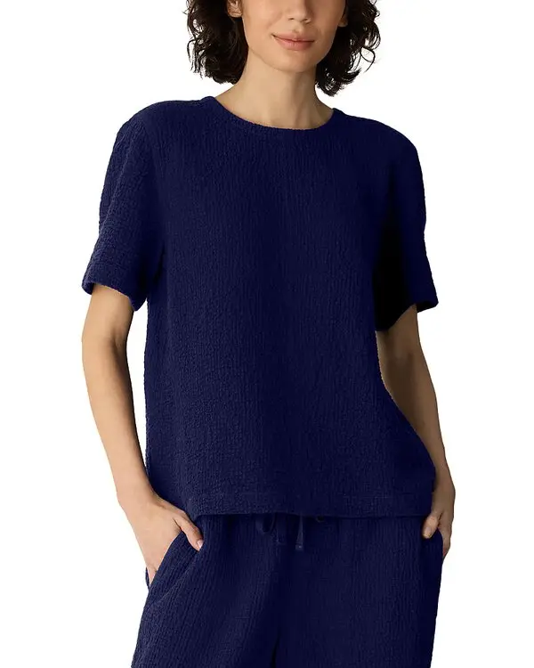 Eileen Fisher Cotton Stretch Round Neck Top