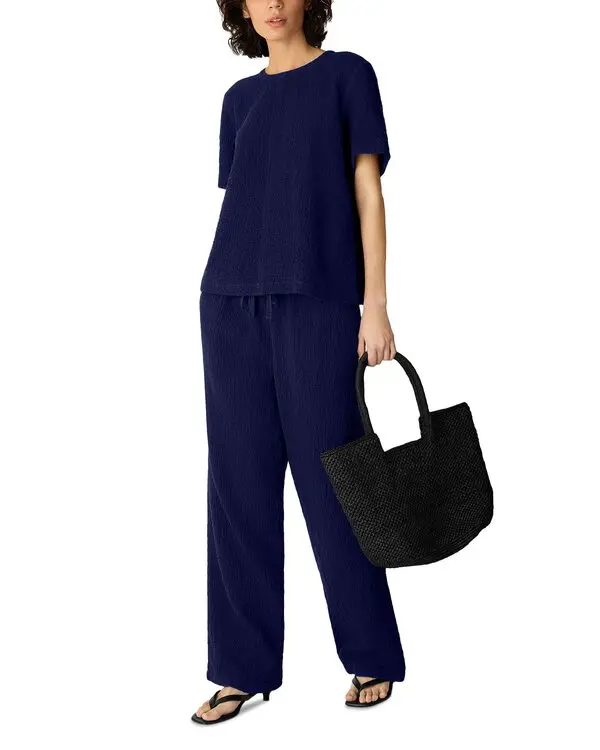 Eileen Fisher Cotton Stretch Round Neck Top