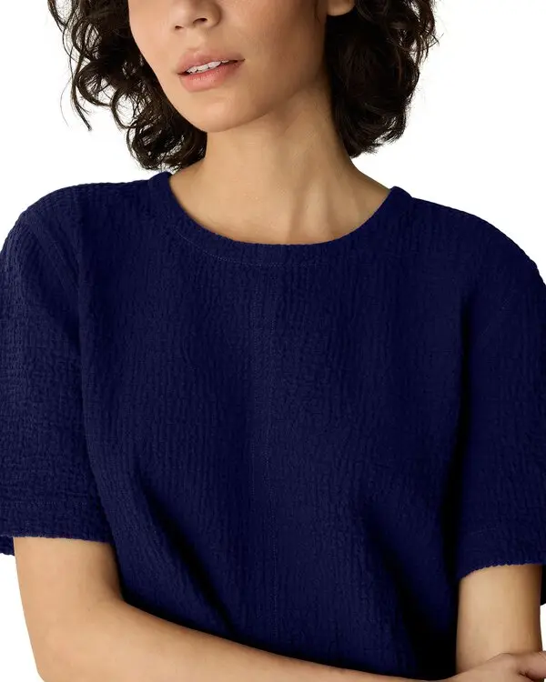 Eileen Fisher Cotton Stretch Round Neck Top