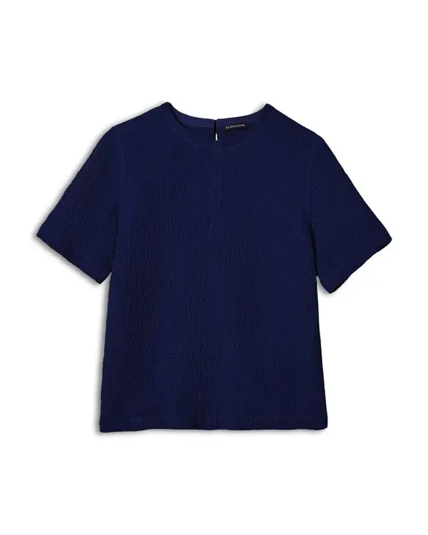 Eileen Fisher Cotton Stretch Round Neck Top